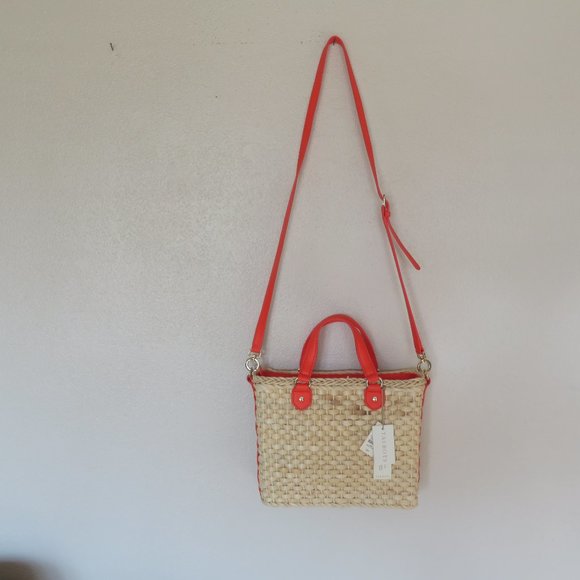Talbots | Bags | Nwt Talbots Womens Straw Crossbody Bag With Leather ...